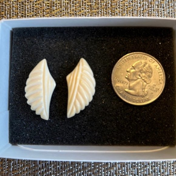 Jewelry | Vintage Genuine Carved Ivory Earrings | Poshmark
